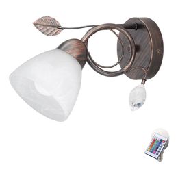 etc-shop - Wand Strahler Fernbedienung Alabasterglas Wohnzimmer Lampe dimmbar im Set inkl. rgb led Leuchtmittel