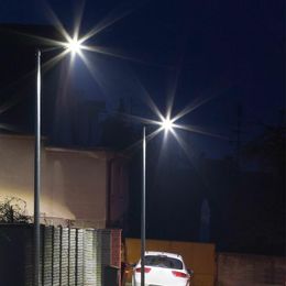 etc-shop Straßenlampe Straßenlaterne led Straßenbeleuchtung, IP65 Tageslichtlampe, grau, led 50W 6850Lm 6500K, HxLxB 43,4x6,3x16,9cm, 2er Set