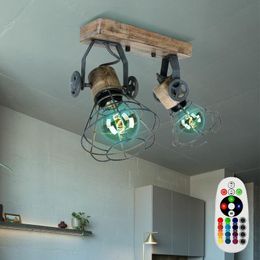 etc-shop Decken Lampe Spot Wand Leuchte Fernbedienung Dimmbar verstellbar im Set inkl. rgb led Leuchtmittel