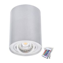 etc-shop - Decken Lampe Zylinder Form silber GU10 Sockel Esszimmer Küchen im Set inkl. rgb led Leuchtmittel