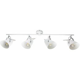 etc-shop Deckenstrahler verstellbar led Deckenleuchte Schlafzimmerlampe Spotleiste, Metall Chrom weiß, 4x 5,5W 4x 470lm warmweiß, l 84 cm