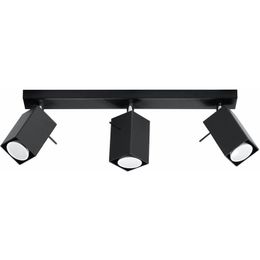 etc-shop Deckenleuchte 3 flammig modern Deckenspot Spotlampe Deckenstrahler verstellbar schwarz, Strahler verstellbar Stahl, 3x GU10, l 45 cm, Wohnzimmer