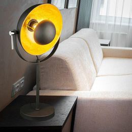 etc-shop Schreib Tisch Lampe Wohn Zimmer Schein Werfer Leuchte Gold verstellbar im Set inkl. LED Leuchtmittel