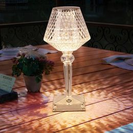 Globo Led Tischleuchte Beistelllampe Nachttischlampe Wohnzimmerleuchte Kristallleuchte mit Touchdimmer, Akku usb Kabel, warmweiß-kaltweiß, h 26cm