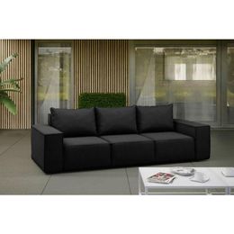 Gartensofa Loungesofa Sofa 3-Sitzer gardent wetterfester Stoff nxl Schwarz