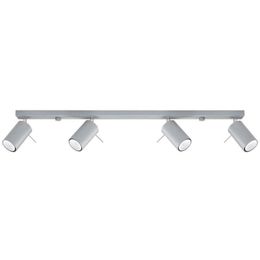 etc-shop Deckenleuchte Deckenlampe Stahl Grau verstellbare Spots L80 cm Wohnzimmer Küche