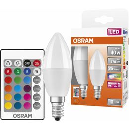 LED-Lampe Superstar Classic, B40, E14, eek: f, 4,9 w, 470 lm, 2700 k, rgbw, 2 Stück - Osram