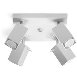 etc-shop Deckenleuchte Deckenlampe verstellbare Spots Weiß Stahl l 25 cm Esszimmer Küche