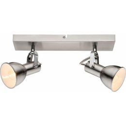 etc-shop Decken Lampe Leuchte Spots Beweglich Metall Nickel Matt Weiß Wohn Schlaf Zimmer