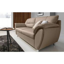 Sofa 3-Sitzer sarah aus Kunstleder Beige 210x90x87 cm