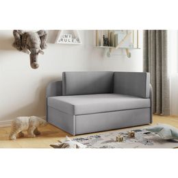 Sofa Kindersofa Schlafsofa inkl. Bettkasten mailo Seite Links Stoff Grau