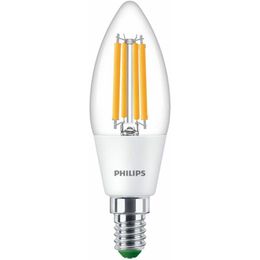 Philips MASTER LEDcandle Ultra Efficient E14 Kerze Klar 2.3W 485lm - 827 Extra Warmweiß Ersatz für 40W - 2700K - Extra Warmweiß