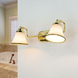 Licht-Erlebnisse - Verstellbare Wandlape Badezimmer in Gold grando - Gold, Weiß