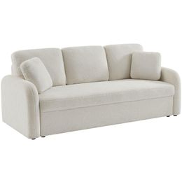 Sweeek - 3-Sitzer-Sofa mit weißem Teddy Bouclébezug