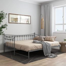 Ausziehsofa Bettgestell - Jugendbett - Wohnzimmer Couch Grau Metall 90x200 cm XTJTE992188 MAISONCHIC