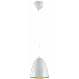 Trio - Pendellampe Pendelleuchte Hängelampe Hängeleuchte Esszimmerlampe Küchenleuchte, Metall weiß orange, 1x led 6,5W 570Lm warmweiß, DxH 19x130cm