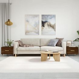 2er Couchtisch-Set, Sofatisch/Kaffeetisch für das Wohnzimmer, Wohnzimmertisch im Industrie-Design Braun Eichen-Optik 50x50x40 cm Holzwerkstoff