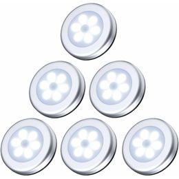 Minkurow - 6 Pack) Bewegungssensor-Licht, Schranklicht, LED-Sensor-Lichter, batteriebetrieben (nicht im Lieferumfang enthalten), für Treppen,