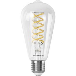 LEDVANCE - smart+ wifi LED-Lampe, Weißglas, 8W, 806lm, Edison-Form mit 64mm Durchmesser & E27-Sockel, regulierbares Weißlicht (2700-6500K), dimmbar,