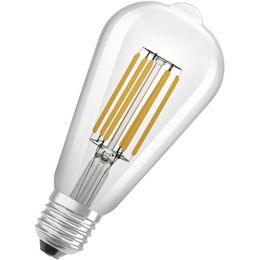 LEDVANCE - led Stromsparlampe, Filament Edison mit E27 Sockel, Warmweiß (3000K), 4 Watt, ersetzt herkömmliche 60W-Leuchtmittel, besonders hohe
