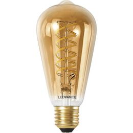 LEDVANCE Smart+ wifi LED-Lampe, Gold-Tönung, 8W, 650lm, Edison-Form mit 64mm Durchmesser & E27-Sockel, regulierbares Weißlicht (2200-5000K), dimmbar, App
