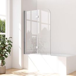 Boromal - Badewannenaufsatz 100x140 cm Glas Duschwand für Badewanne faltbar 2 teilig 6mm NANO-klarglas