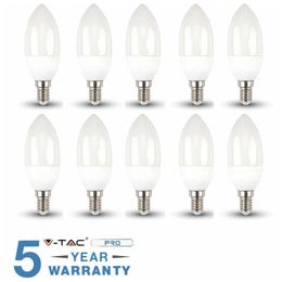 10 LED-GLÜMPFE V-TAC Candela E14 4W Lampen Natürliches warmes Licht