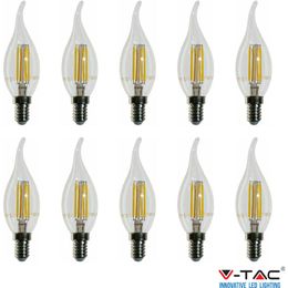 V-TAC - LED-Glühbirnen E14 4W VT-1997 candela flame 10 STÜCK-Kühl