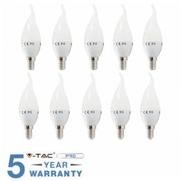 V-TAC - 10 led glühbirnen E14 flamme 4W 30 w glühbirne lampe wind-warm