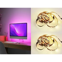 meineWunschleuchte 2er Set led Streifen mit Fernbedienung, rgb & Sound Control - 120cm