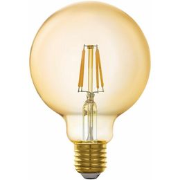 Eglo Smart led Leuchtmittel Vintage Filament Glühbirne E27 Retro Edison Lampe Kugel dimmbar, Glas amber, App Steuerung 5,5W 500Lm 2200K warmweiß, DxH