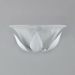 Iperbriko - Weiß Silber Eisen Wandleuchte One Light Weißes Alabasterglas 30x h14cm