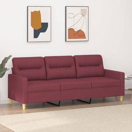 Bonnevie - 3-Sitzer-Sofa,Sofas gerade Weinrot 180 cm Stoff vidaXL