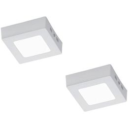 Trio Leuchten - LED-Deckenleuchte im 2er Set, Aluminium weiß, Acryl weiß, 12x12 cm