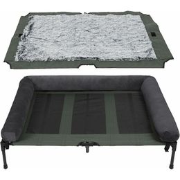 Hundeliege Outdoor Grosse Hunde Erhöhtes Hundebett Haustierbett Sonnenliege für draussen Camping Garten xxl 130x90x18 cm