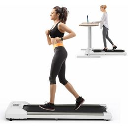 Walking Pad, Laufband Schreibtisch für Zuhause mit led Display & Fernbedienung, 2,25PS & 1-6 km/h, Walking Treadmill bis 120kg belastbar für