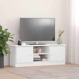 Bonnevie - TV-Schrank,TV-Möbel alta Weiß 112x35x41 cm Massivholz Kiefer vidaXL