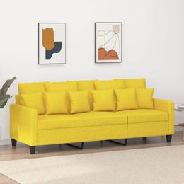 3-Sitzer-Sofa Hellgelb 180 cm Stoff - Gelb - Prolenta Premium