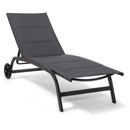 Blumfeldt - Limala Sonnenliege Lounger Stahl/Aluminium Textilene 150 kg mobil - Dunkelgrau