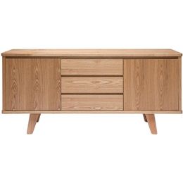 Miliboo - Skandinavisches Sideboard aus Esche mit Türen und Schubladen 160 cm fifties