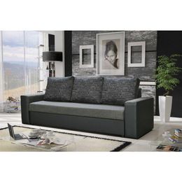 Sofa Designersofa leeds 3-Sitzer mit Schlaffunktion Grau / Hellgrau