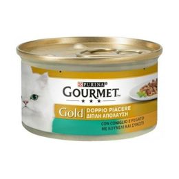 Gourmet Gold Double Pleasure mit Kaninchen und Leber Purina 85 Gramm