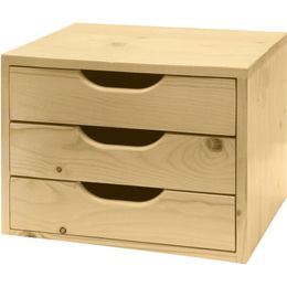 Dema - Universal Schubladenbox Holz / Holzbox SB3 mit 3 Schubladen Nachttisch