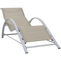 Sonnenliege,Liegestuhl Textilene und Aluminium Cremeweiß vidaXL