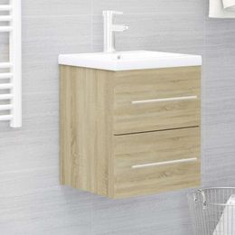 Waschtischunterschrank Waschbeckenunterschrank - Badschrank Badmöbel Sonoma-Eiche 41x38,5x48cm Holzwerkstoff -BNC69383