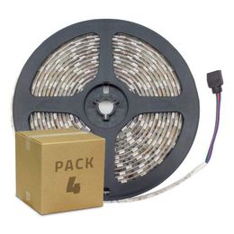 LEDKIA 4er Pack led Stripe 12V dc 60LED/m 5m rgb IP65 (4St.) rgb