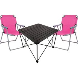 Mojawo 3tlg Campingmöbel Set Pink-MCM3001+2xMPO2600Pink
