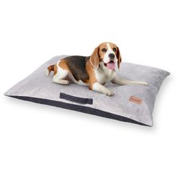 Brunolie - Hundebett Hundematte waschbar orthopädisch rutschfest atmungsaktiv Memory-Schaum Größe m (80 x 10 x 55 cm) - Taubengrau