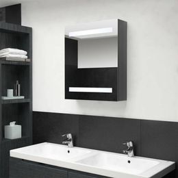 LED-Spiegelschrank, Badschrank mit Spiegel, Badezimmerschrank fürs Bad Glänzend Grau 50x14x60 cm KLI83095 MAISONCHIC