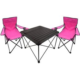 Mojawo 3tlg Campingmöbel Set Anglerstühle-MCM3001+2xMPO2471-Pink